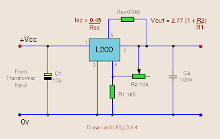 Power Supply Circuit: Power Supply Regulator by IC L200