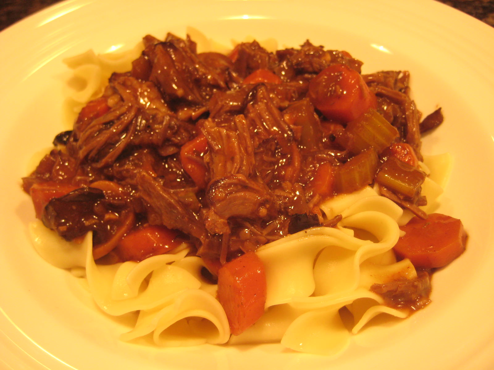 Dinner with the Welches: Short Rib Stew with Egg Noodles