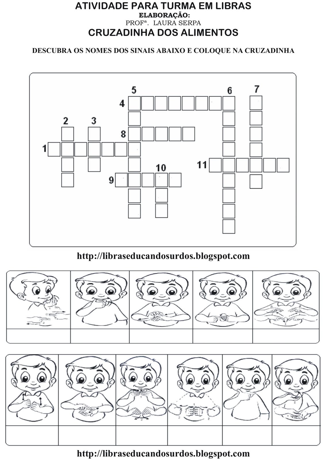 LIBRAS: Educandos Surdos: Cruzadinha Alimentos