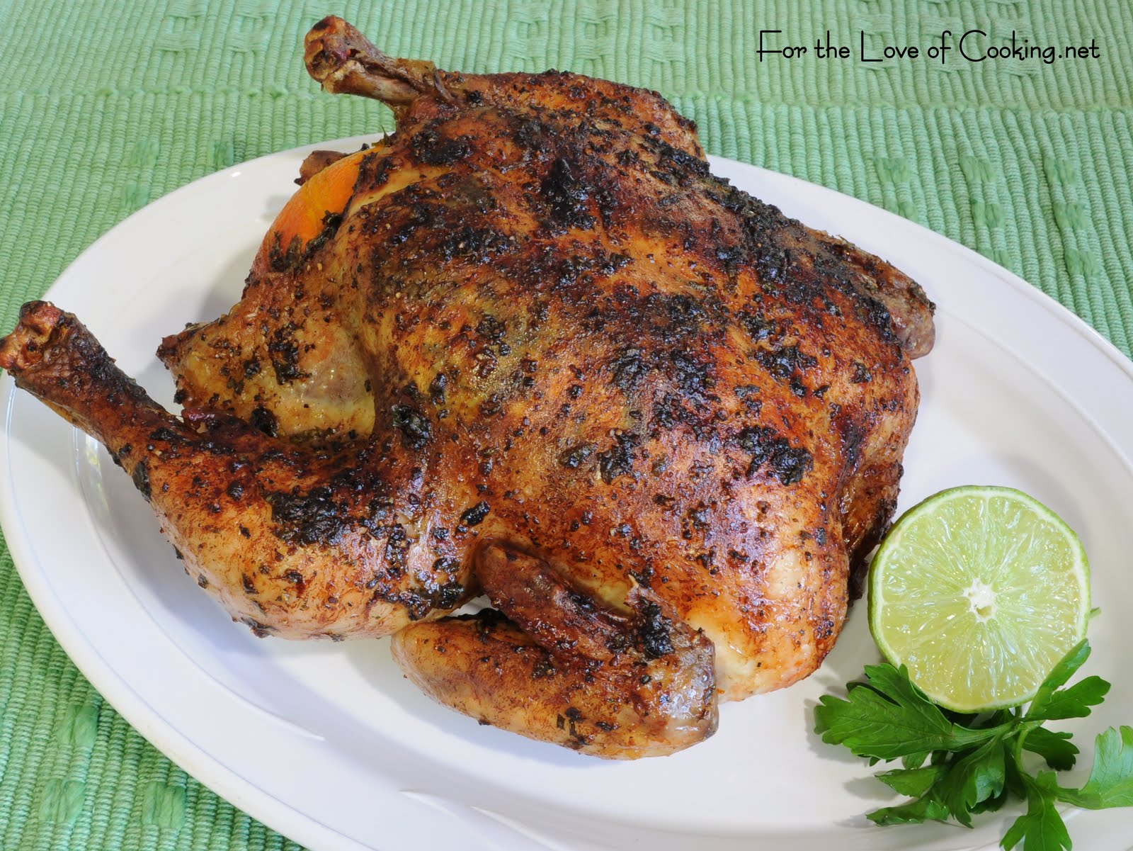 Slow Roasted Chicken with Cilantro-Citrus Butter | For the Love of Cooking