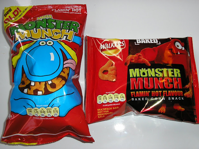 FOODSTUFF FINDS: Monster Munch vs Monster Munch - Flaming Hot Edition