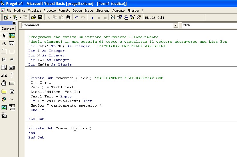 ilsecchione: programmare in visual basic