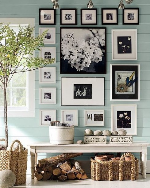 Content in a Cottage: Very Nice Wall of Framed Photos