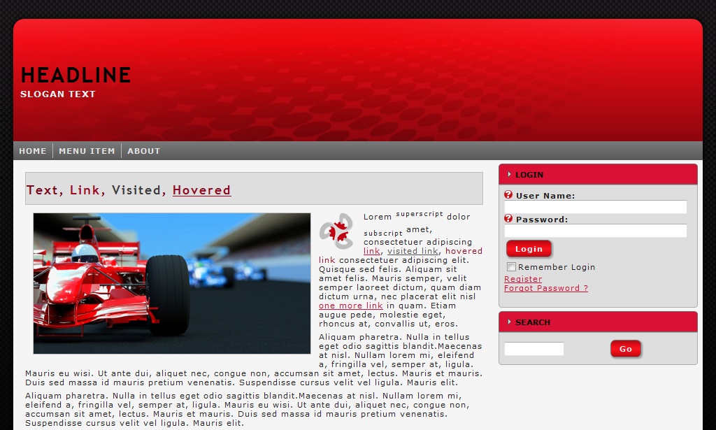 pro webpage and blog design: Red And Grey Web Template