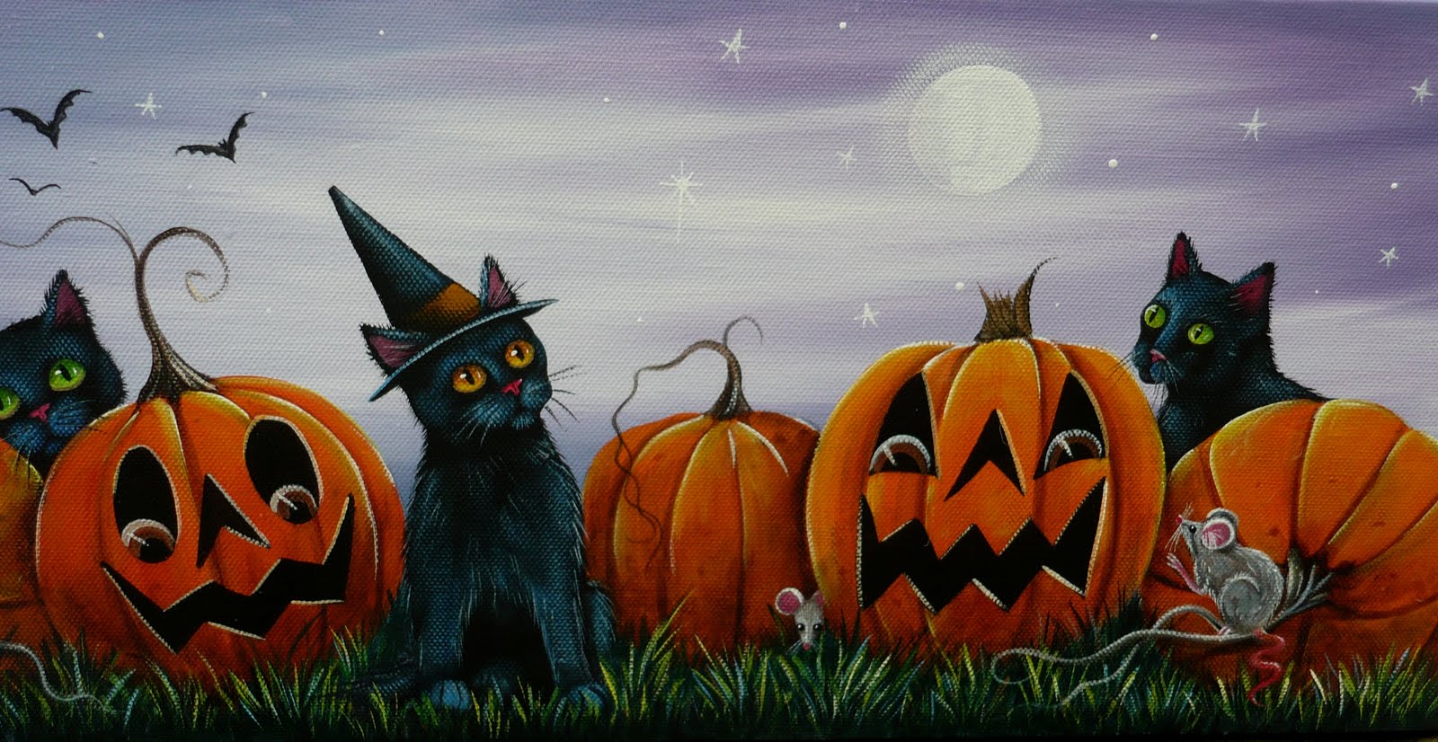 MAGIC BRUSH STUDIO: ~Magical Pumpkin Patch~Original painting on Canvas~