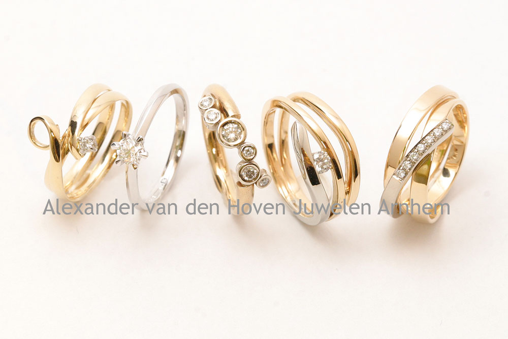 Alexander van den Hoven Design (sinds 1984): Vijf ringen met briljant