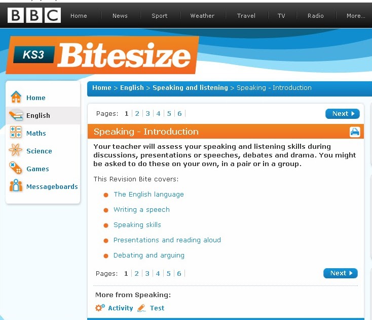 2010 SAMS 01 Speech Activities BBC KS3 Bitesize