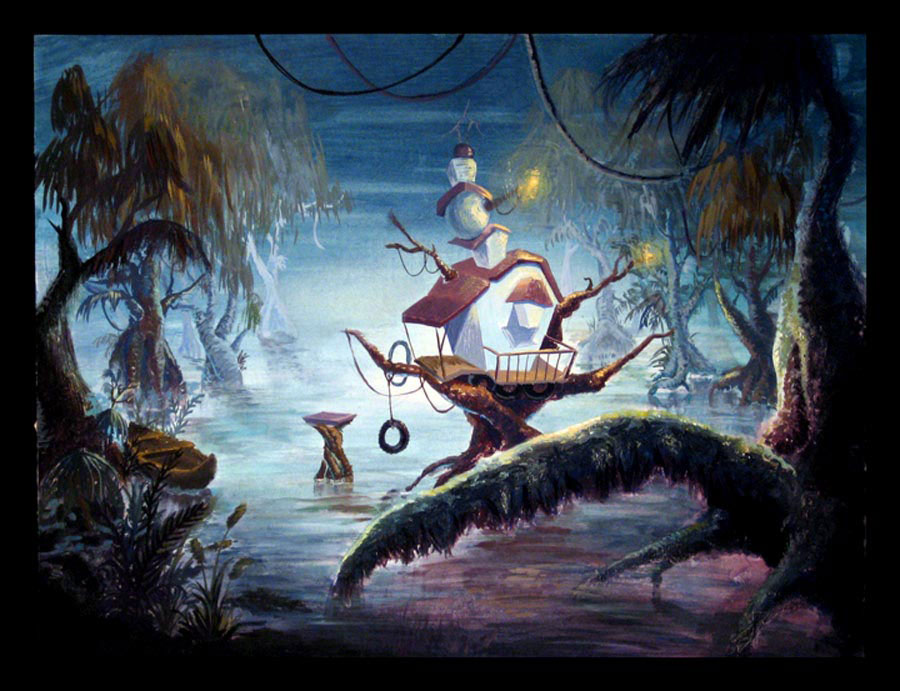 Monkey + Seal: Seal's Process: Swamp Treehouse in watercolor, gouache ...