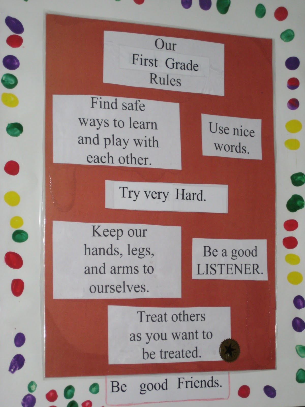 Mrs. Reagan's First Graders: First Grade Rules