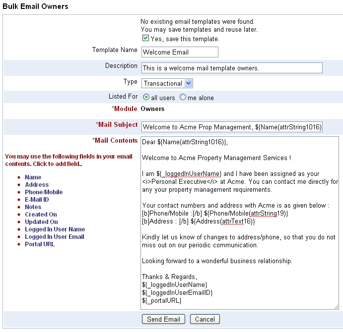 iFreeTools Blogs: Feature Preview : Email Templates and Bulk Emails