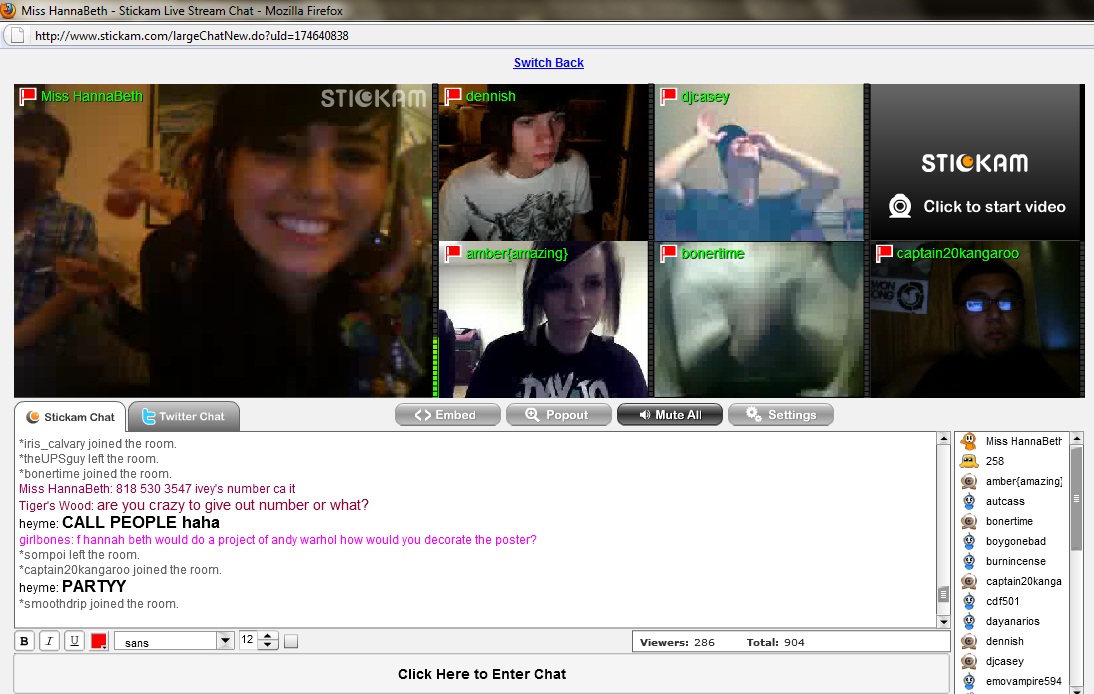 MISS HANNA BETH : STICKAM DA HANNA BETH