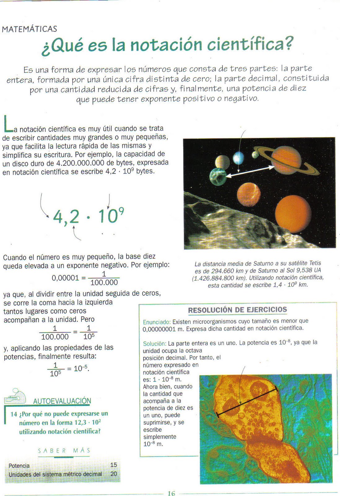 Matemáticas Pérez y Aldana: la notación científica