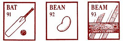 Bat, Bean, Beam: One.