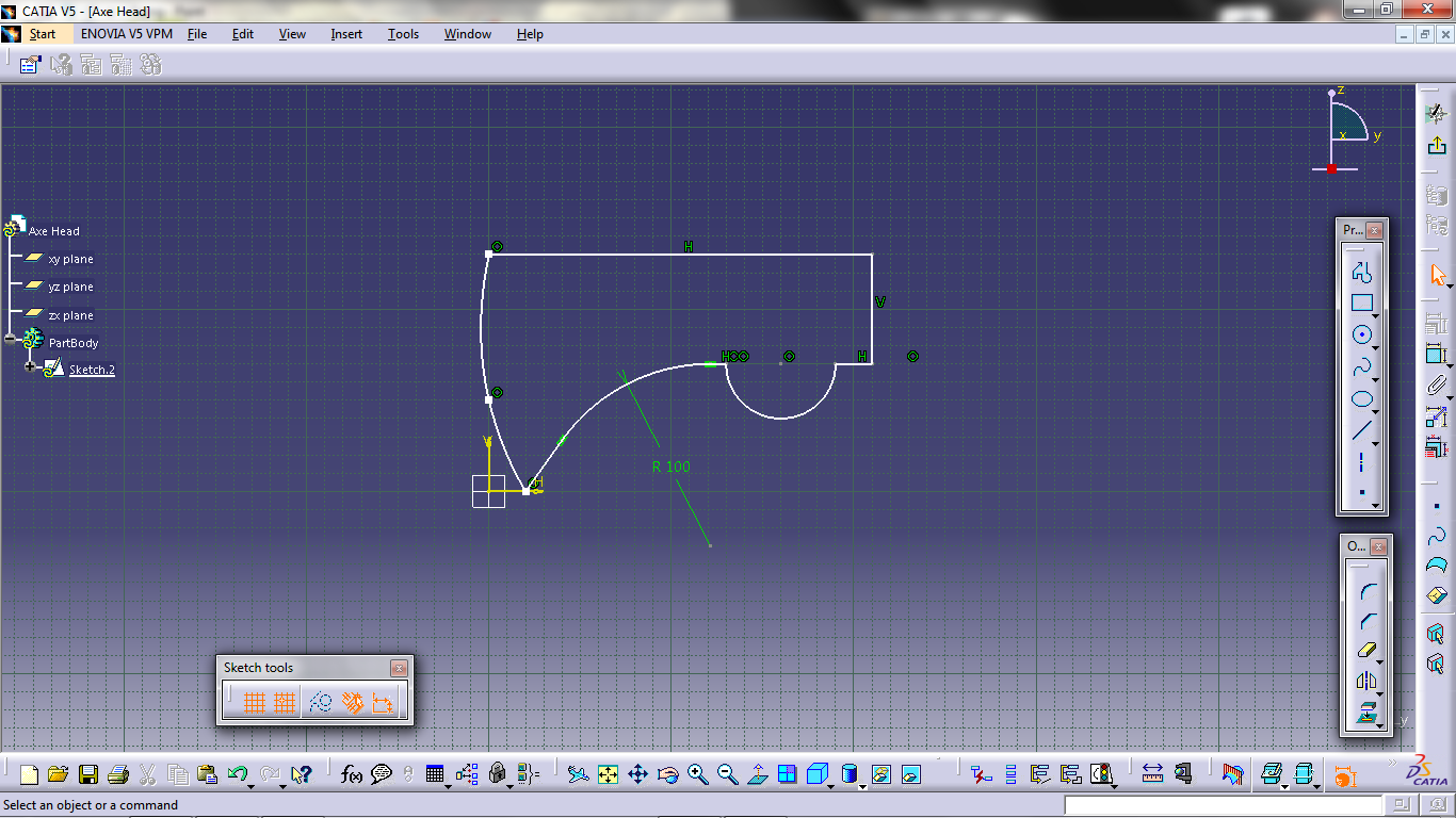 Catia v5 Tutorial for Beginners: Catia v5 Tutorial: Lumber Axe - Part 1