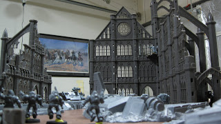 WORKS IN PROGRESS: 40K TERRAIN with Pegasus Hobbies Gothic building sets...
