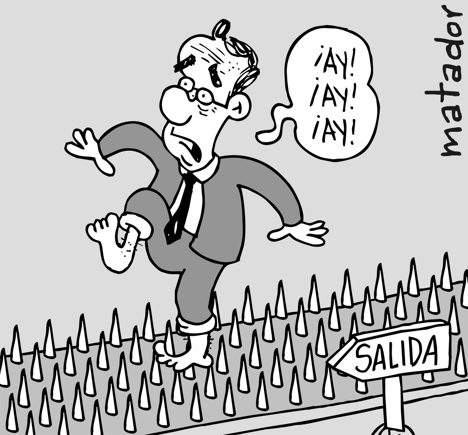 matador cartoons: Sale con chuza-DAS