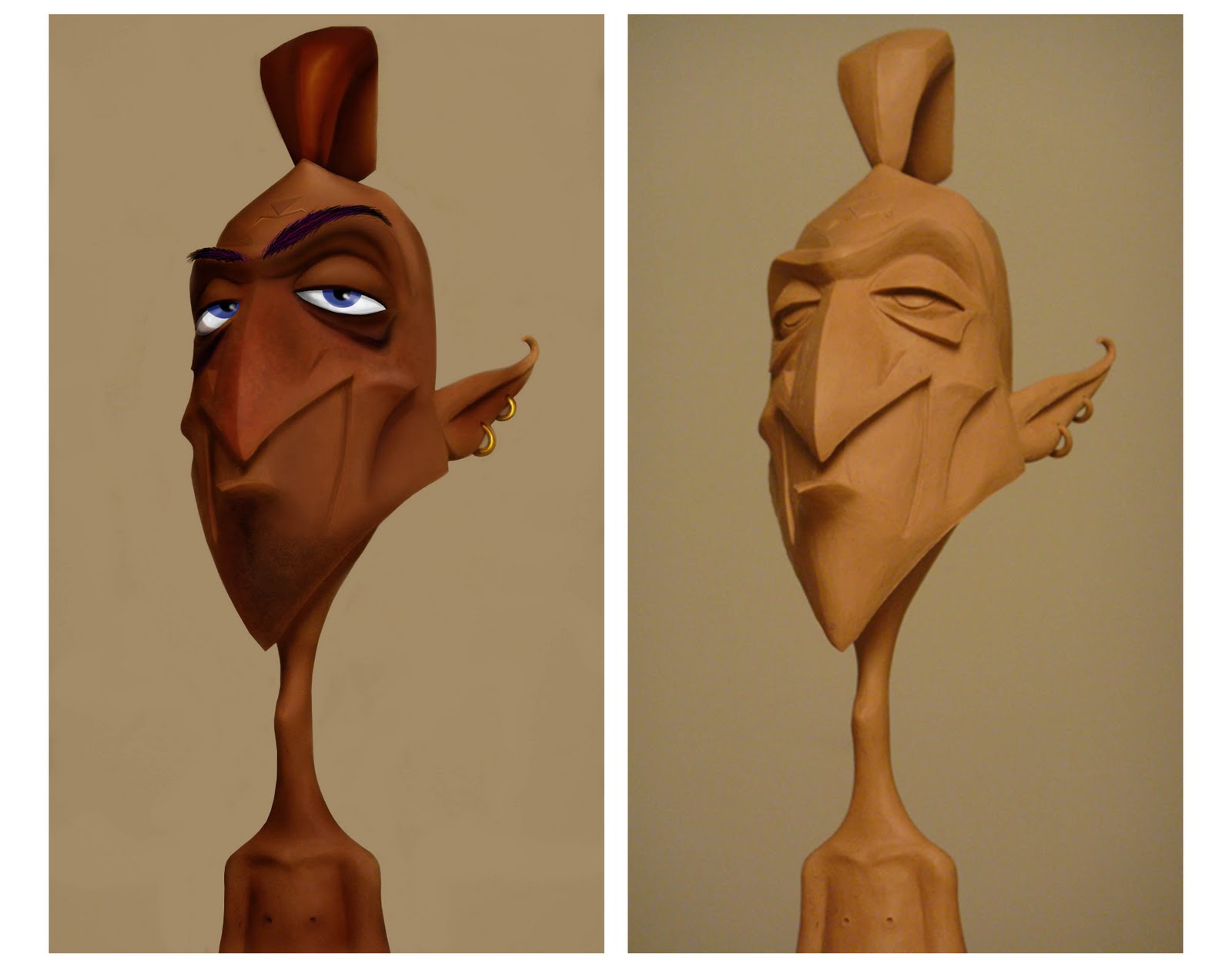 Lesley Padien Character Studio: Shading Study: Digital Paint Over Sculpt