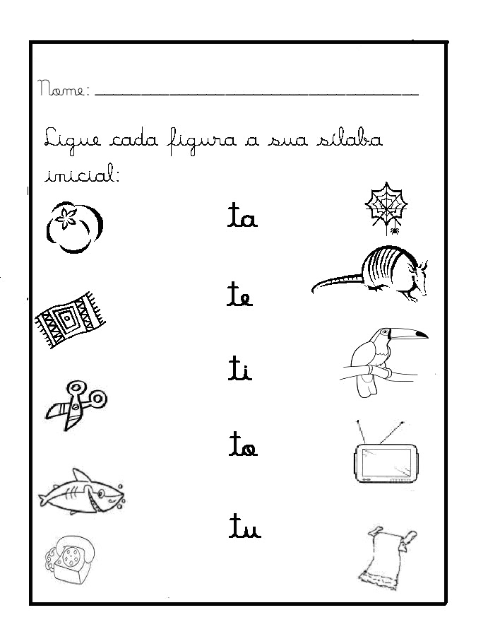 Simone Alfabetização: Atividades com a letra T