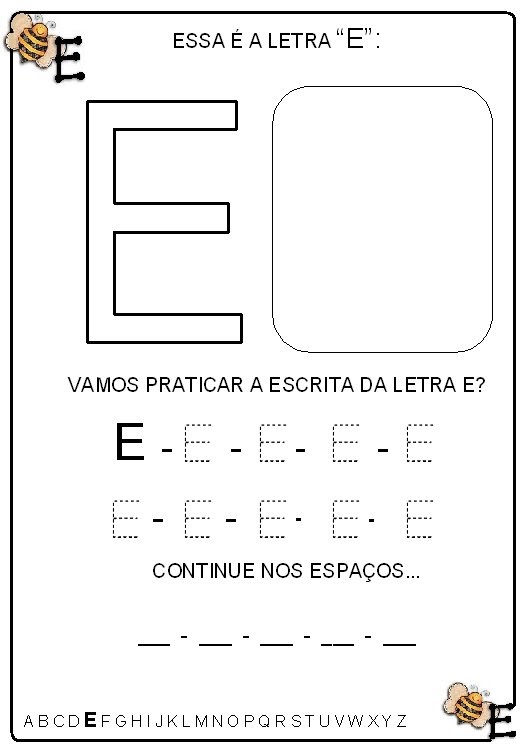 Simone Alfabetização: Atividades com a letra E
