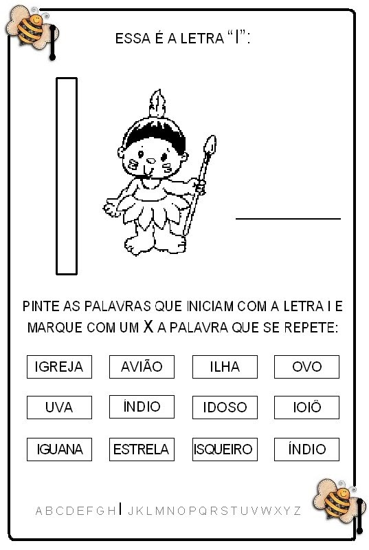 Simone Alfabetização: Atividades com a letra I