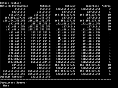 New Life in Taipei: 查看Windows電腦路由表-Route Print