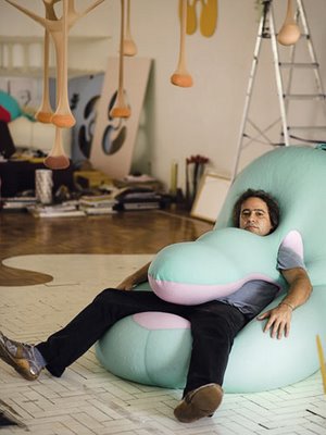 Furniture and wood shavings: Ernesto Neto