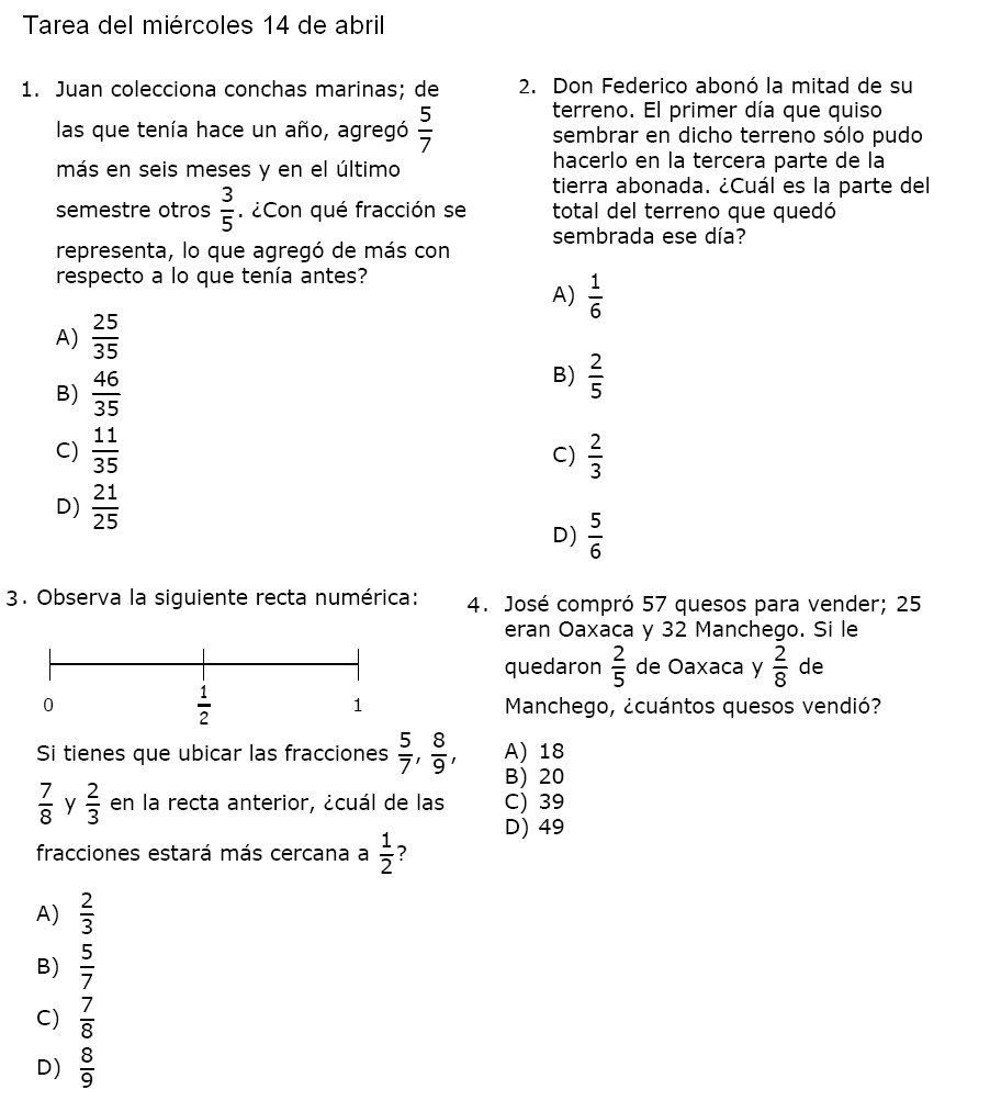 Tareas de Matematicas Primero de Secundaria: abril 2010