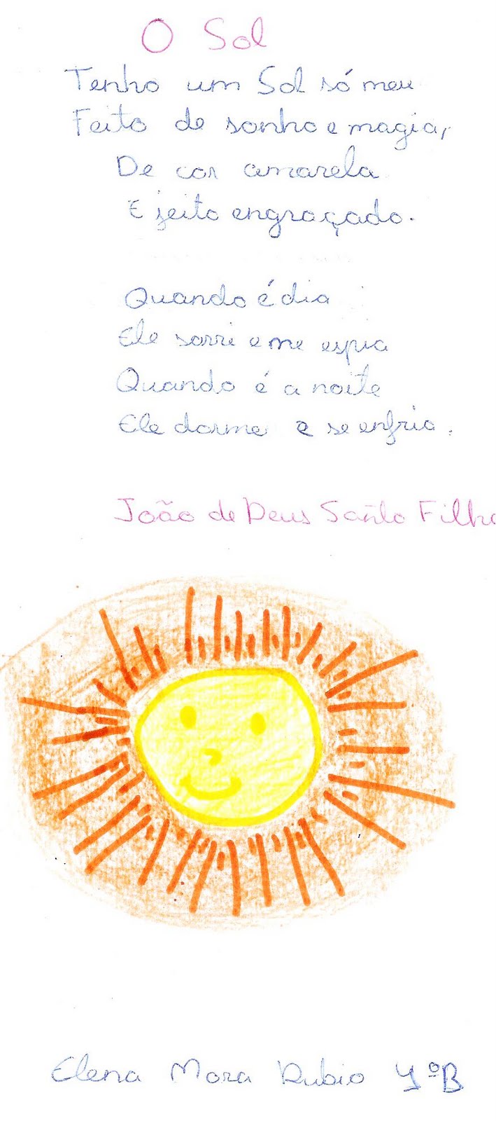 Português em Olivença e Valverde de Leganés: Poema «O SOL»