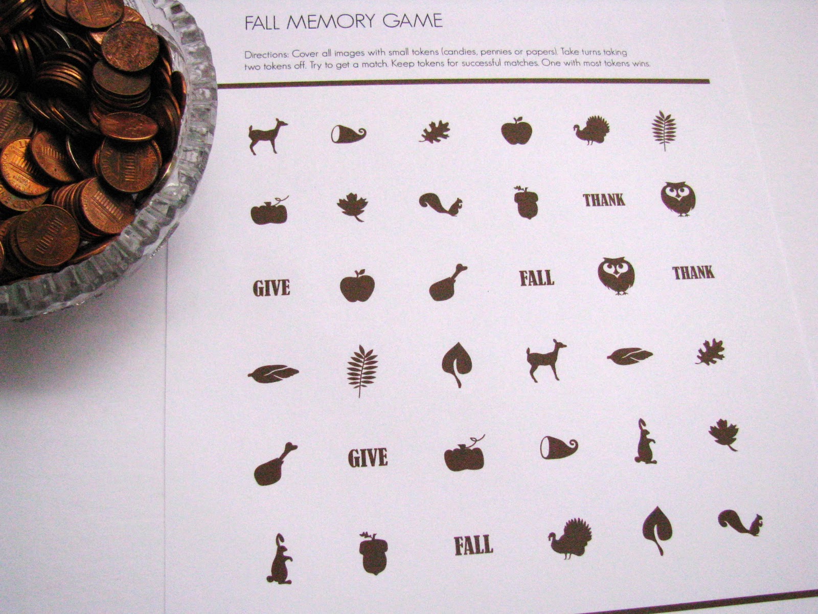 Yellow Mums: FF-Fall Memory Game and other tid bits