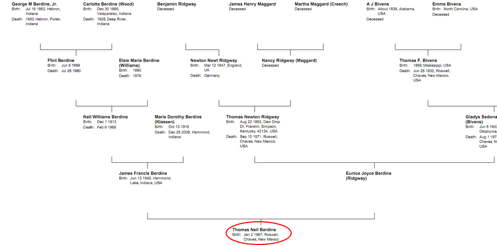 YoungParkinsons.com: Family Tree