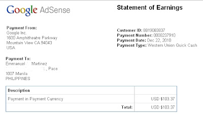 2nd proof of payment from Google Adsense - Mommy Levy