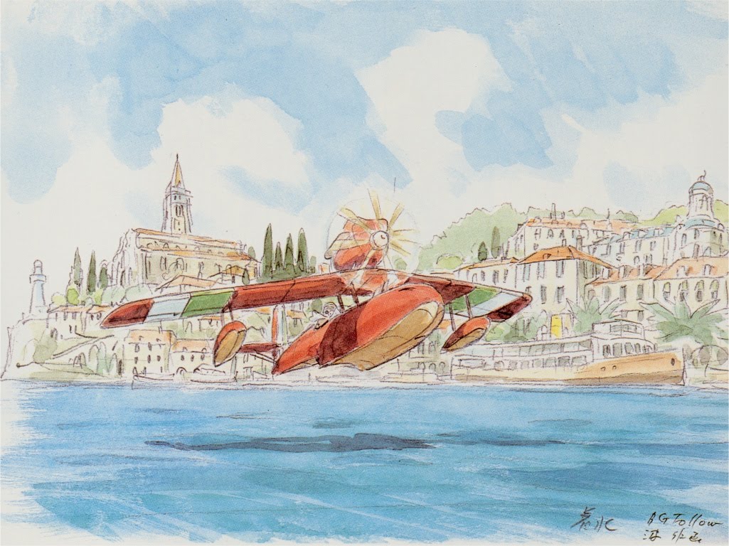 loose ends: hayao miyazaki. "porco rosso" production art.