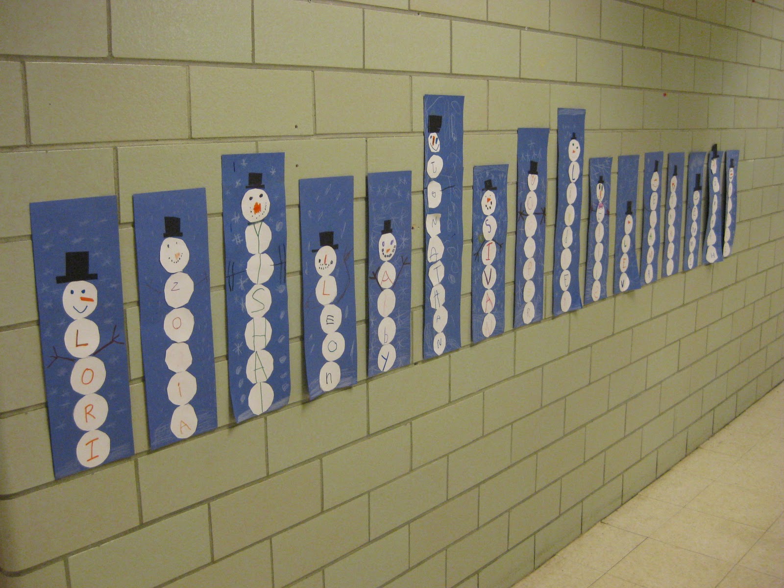 Mrs. Lyons's Kindergarten Blog: Snowman Name Graph
