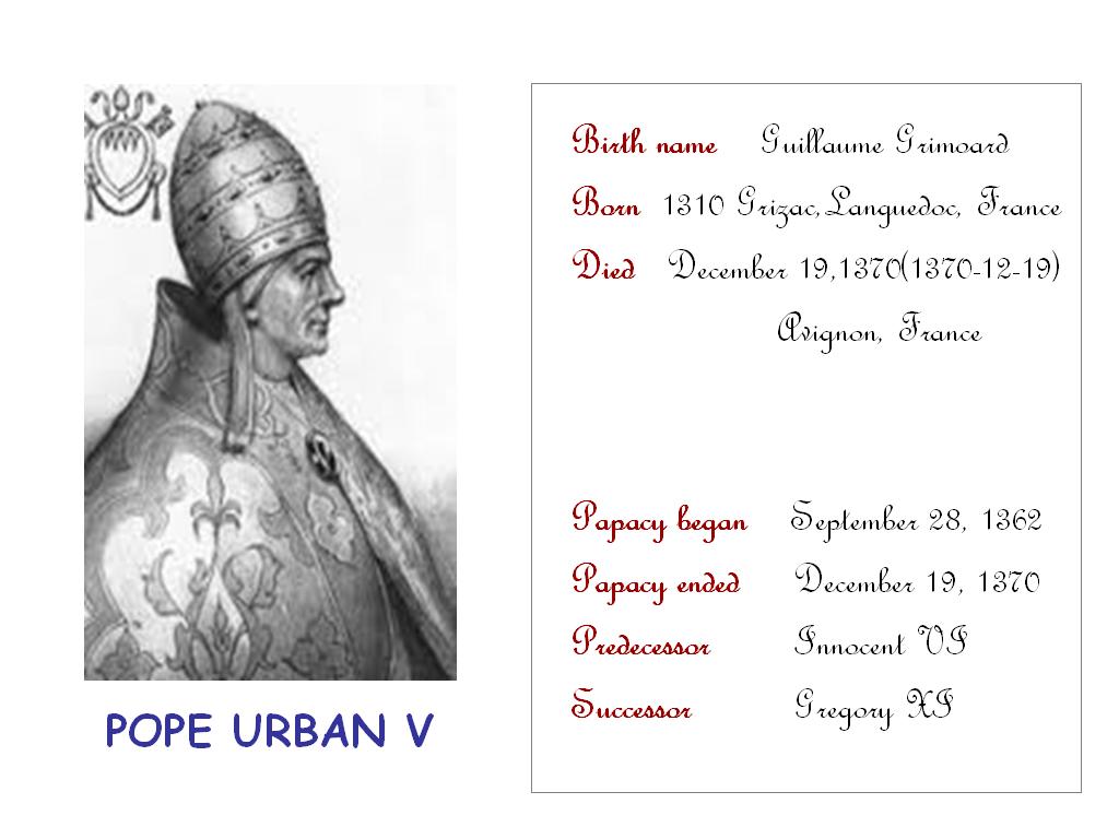 ALL SAINTS: Blessed Urban V