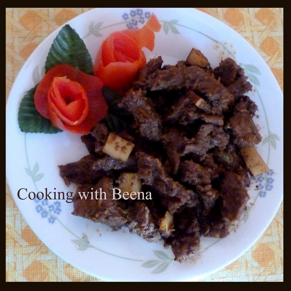 Cooking with Beena: Erachi ularthiyathu/ Kerala Beef fry
