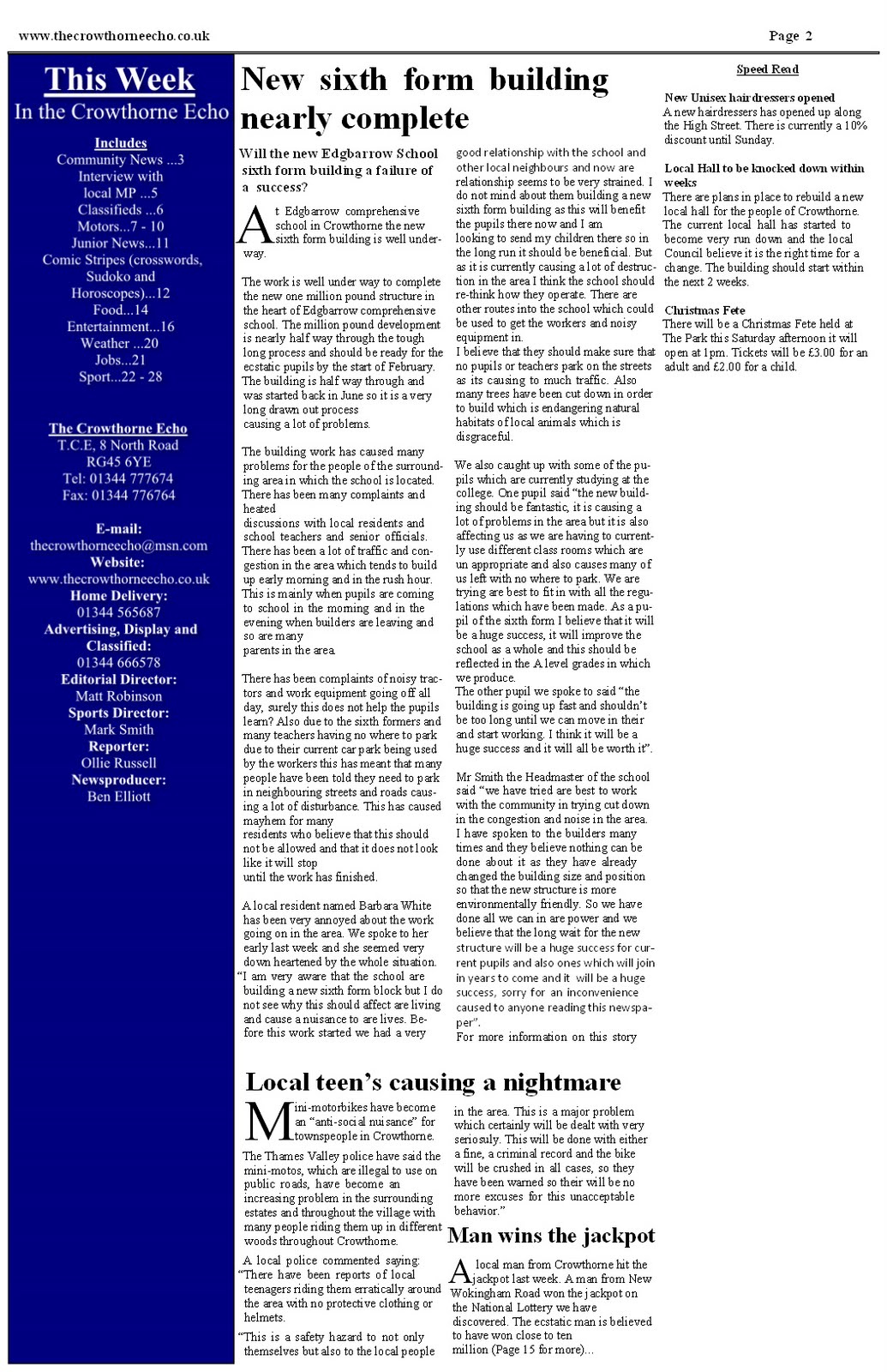 James: Newspaper Inside Page Draft 2