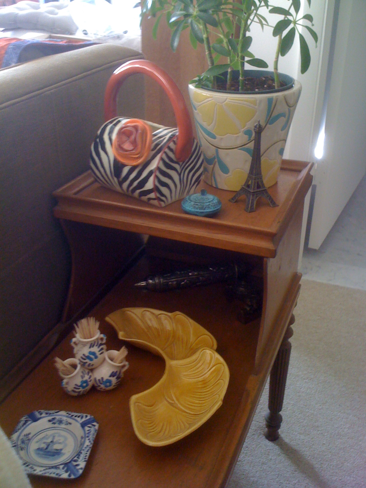 Suzani Sofa, Wall Art and Shadow Box Trinkets