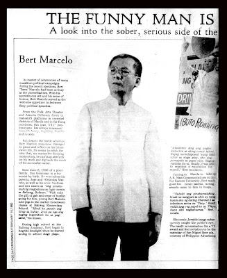 PELIKULA, ATBP.: BERT "TAWA" MARCELO