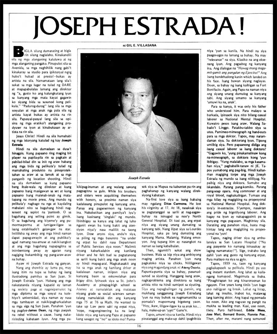 PELIKULA, ATBP.: JOSEPH ESTRADA (Jingle Extra Hot, March 17, 1980)