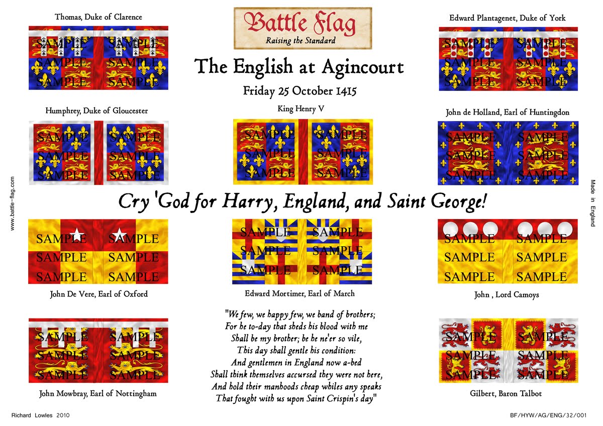 Cry' God for Harry, England and St. George! Battle Flag release Wargame ...