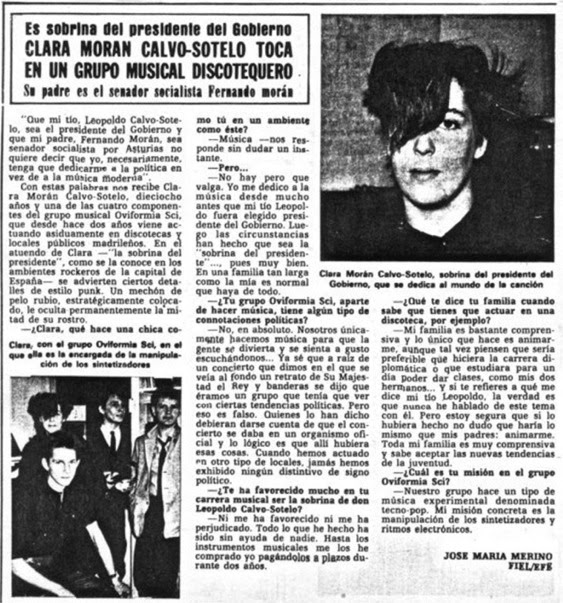 Prensa Recortada Nuevaola80: Clara Morán Calvo-Sotelo toca en un grupo ...