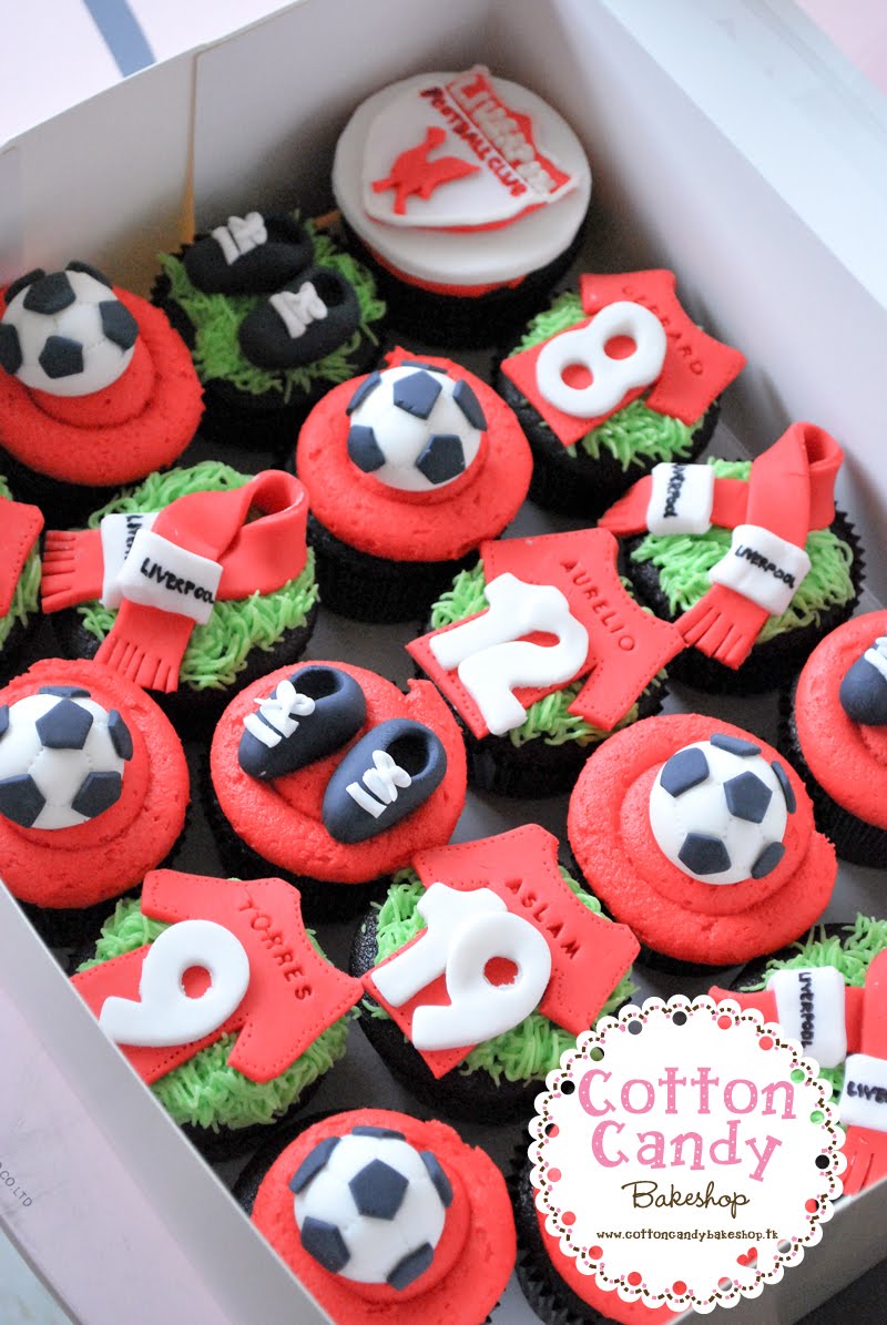 cotton candy bakeshop: Liverpool theme birthday cupcakes