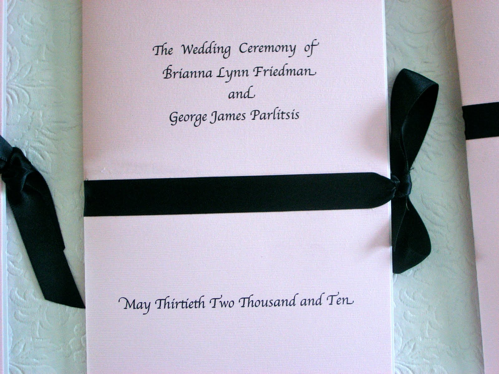 Happy Hound Creative: Pink and Black Wedding Programs