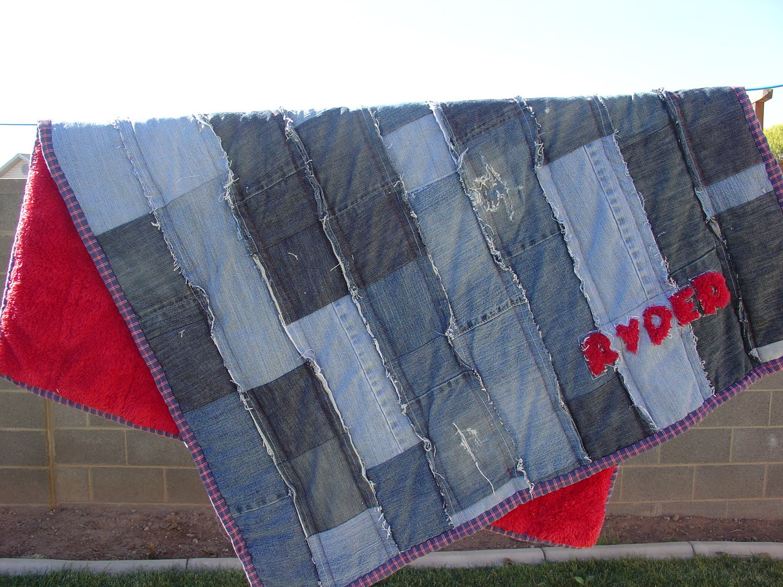 Finding Joy in the Simple Things: shaggy denim quilt