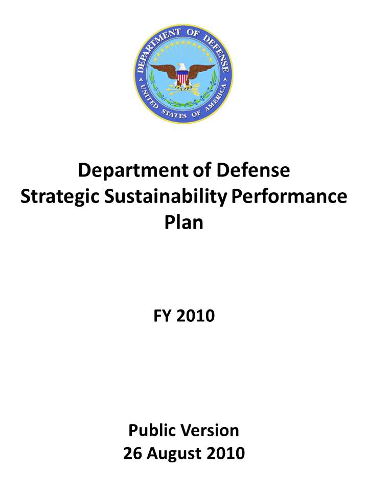 The DOD Energy Blog: DoD Strategy for Sustainability and Energy Security