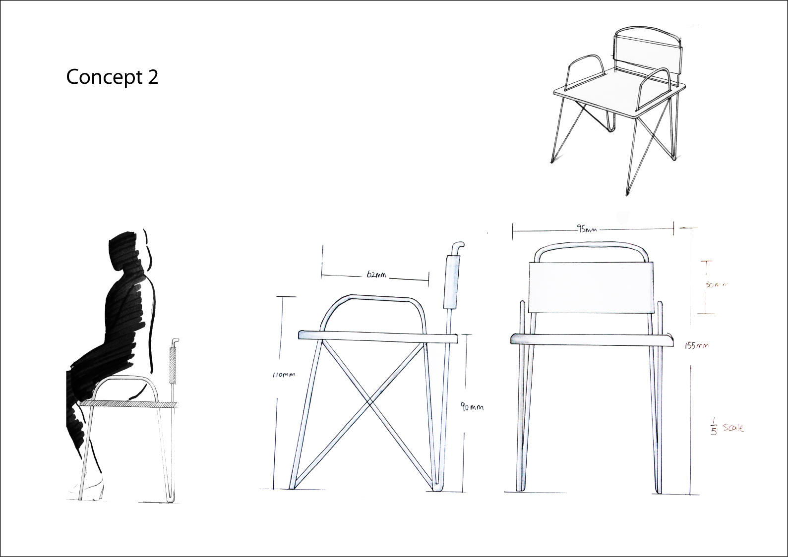 Wandi Zeng 6572839: Esquisse4 Chair Concept Design