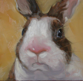 Lorraine Bushek Studio: CRANKY RABBITS, Three new bunny paintings for ...