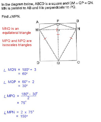 PSLE Maths: PSLE 2009 Angles and Lines