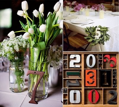 The Bridal Solution: Beautiful Table Numbers