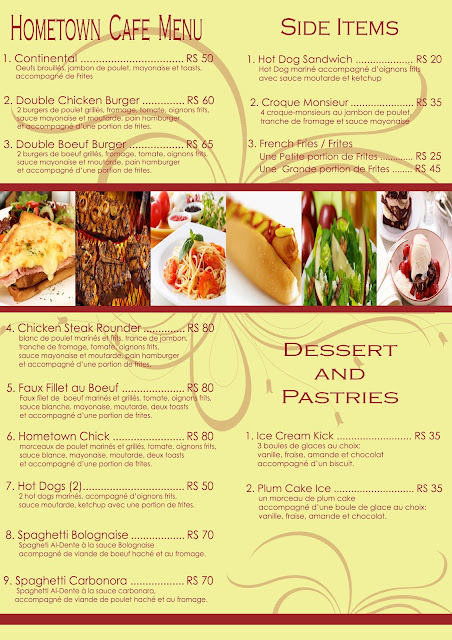 HOMETOWN CAFE: Hometown Cafe Menu